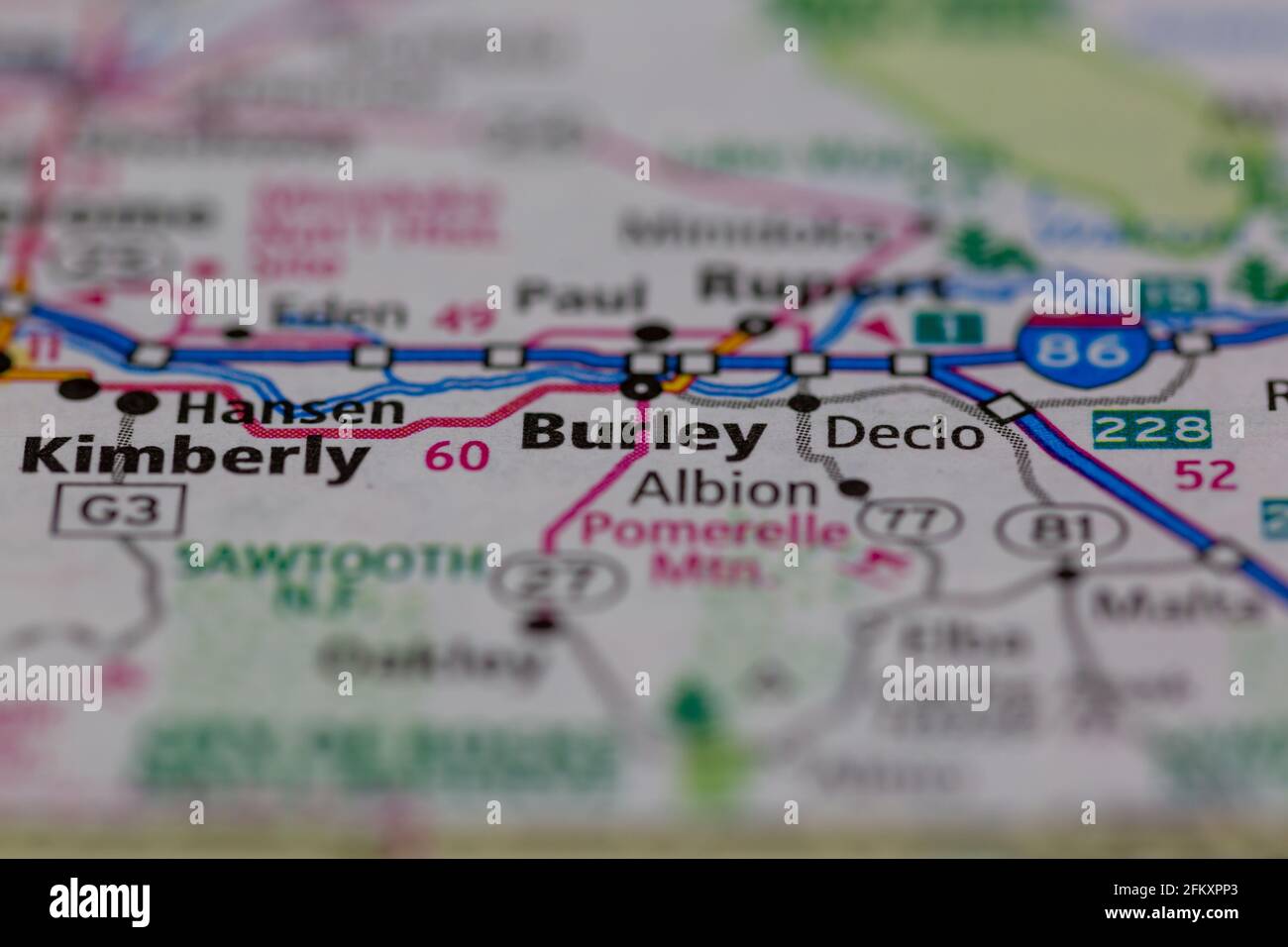 Burley Idaho USA shown on a Geography map or road map Stock Photo - Alamy