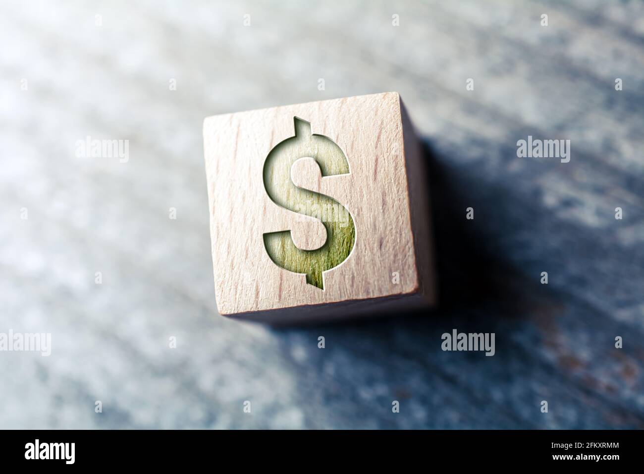 Dollar Currency Sign Written On Wooden Blocks On A Board Stock Photo ...