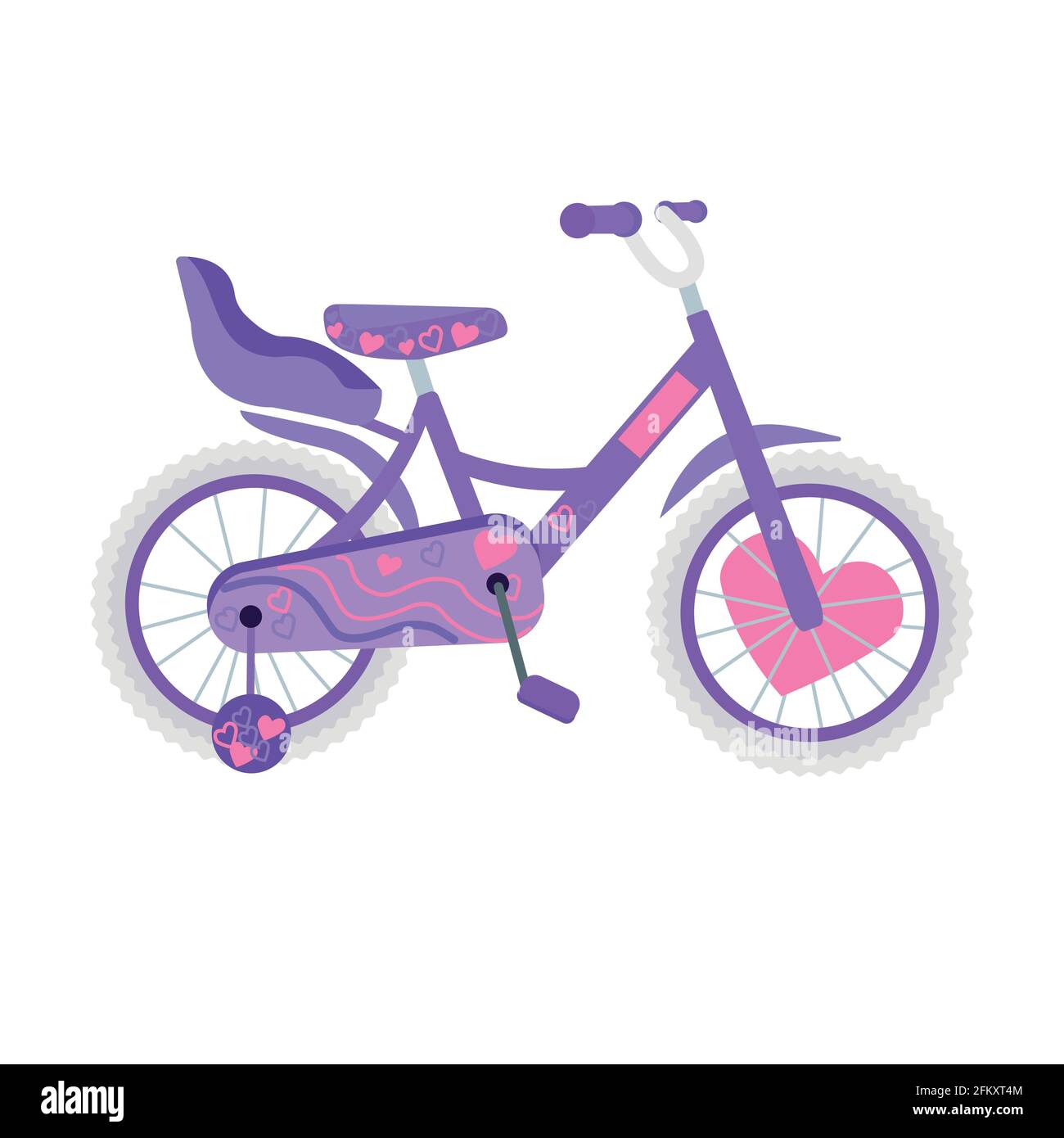Vector illustration of bicycle girls, bike, wheel, transportation type ...