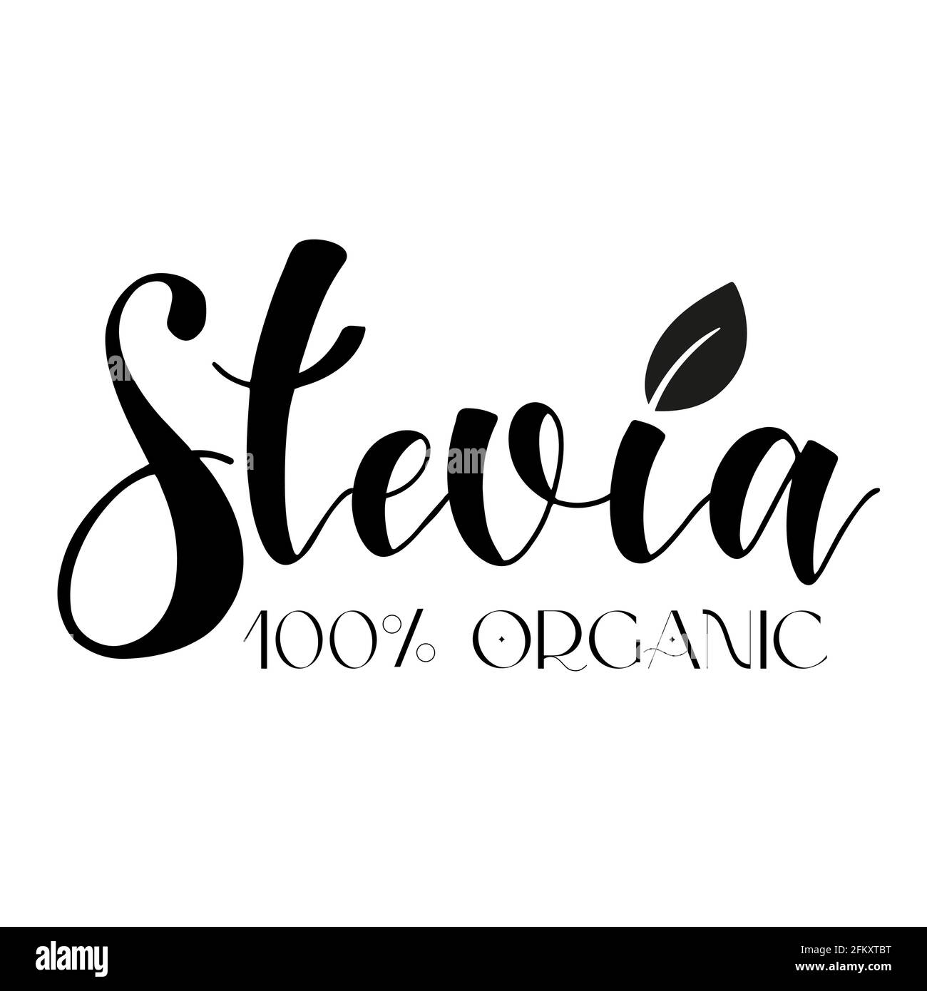 Stevia Organic food label. Vector elements for organic, bio, ecology ...