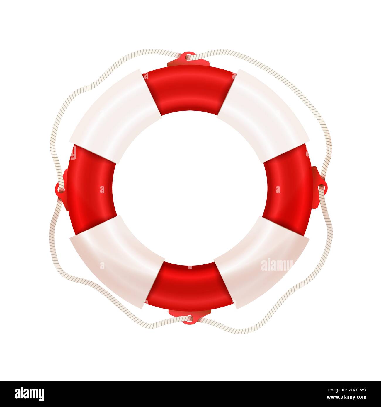 Bright realistic marine lifebuoy, water safety concept icon isolated on ...