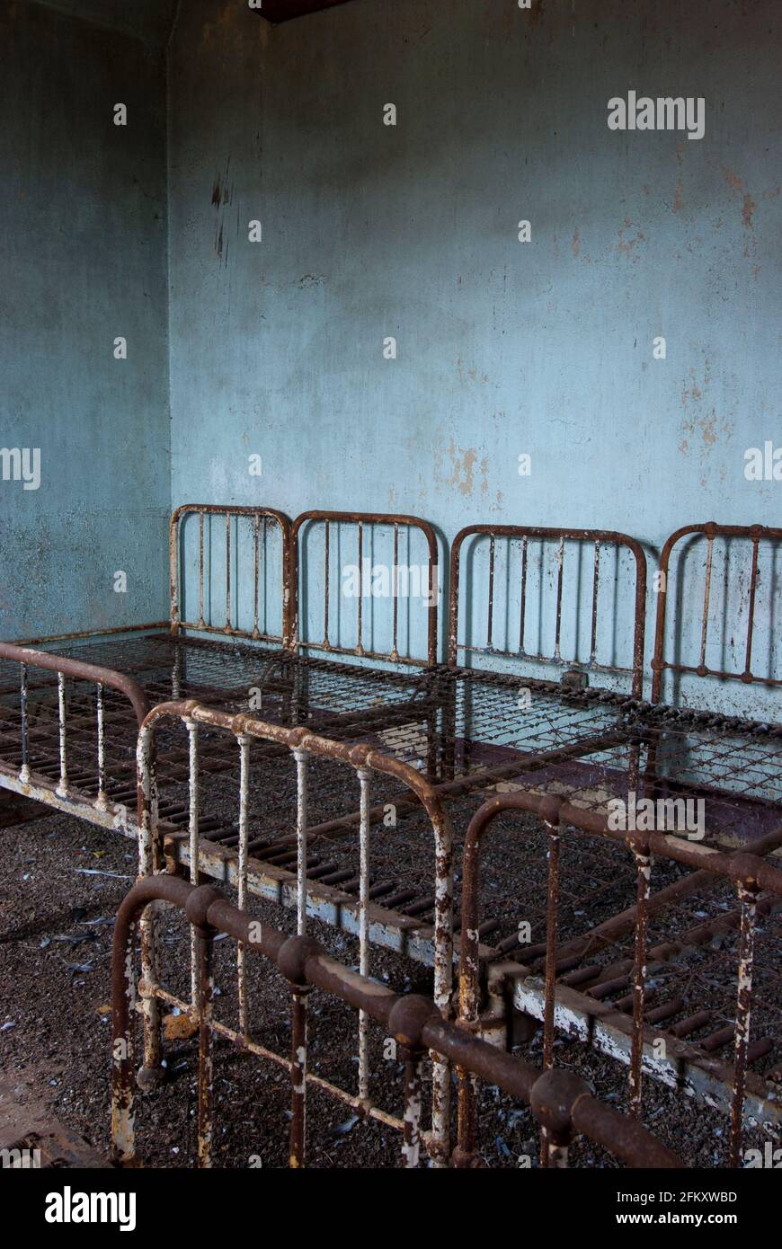 Interior of an abandoned decaying mental hospital Stock Photo - Alamy