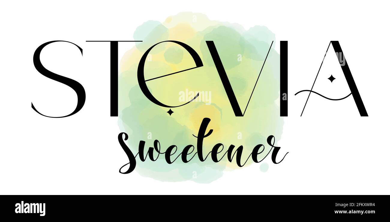 Stevia Organic food label. Vector elements for organic, bio, ecology ...