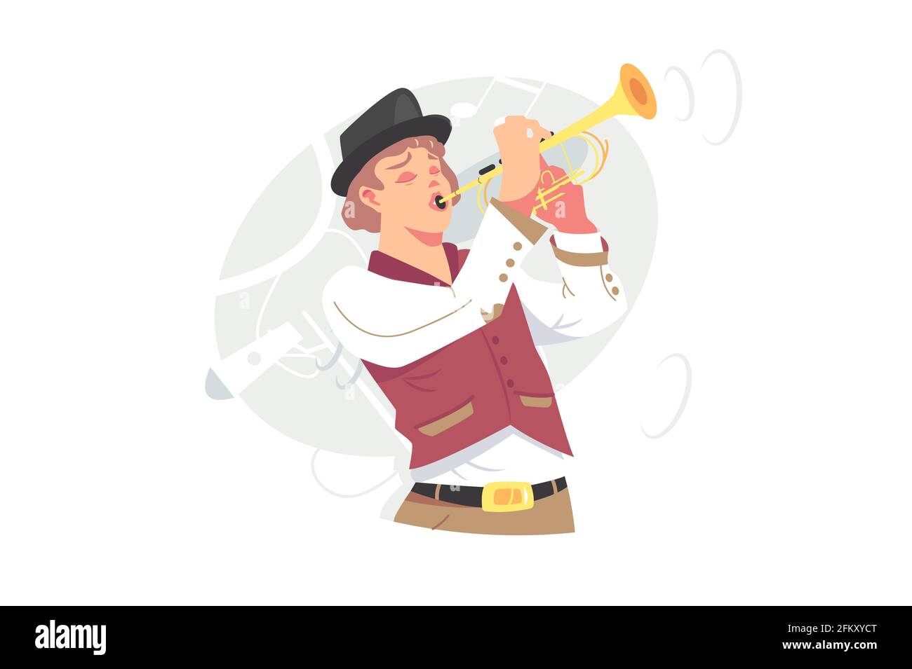 Playing jazz trumpet Stock Vector Images - Alamy