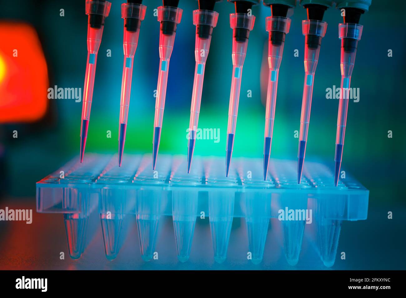 Pipette and test tubes in a microbiological laboratory Stock Photo - Alamy