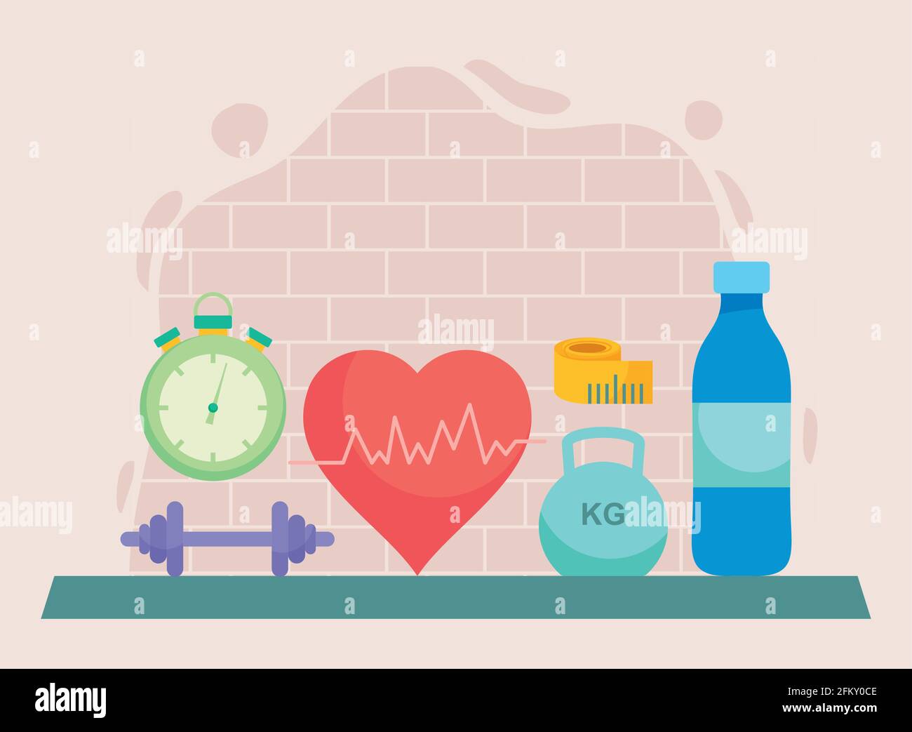 cardio heart and fitness illustration Stock Vector Image & Art - Alamy