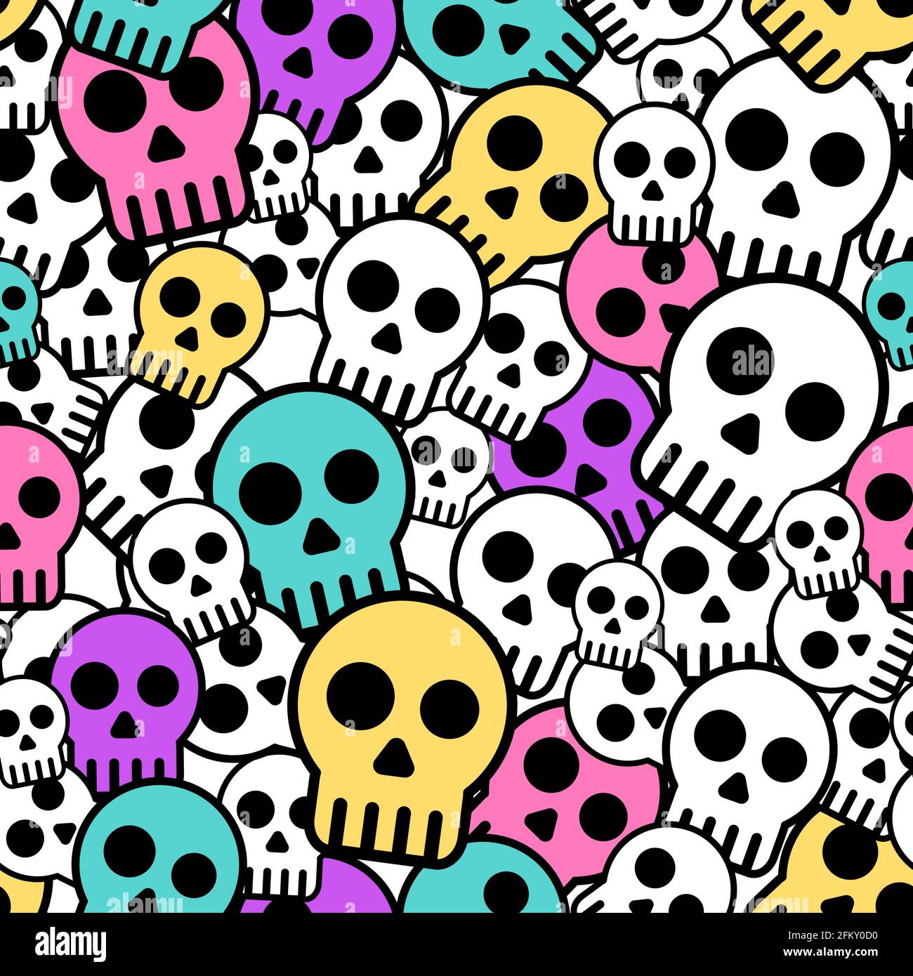 Vector seamless wrapping paper with colkor skulls Stock Vector Image ...