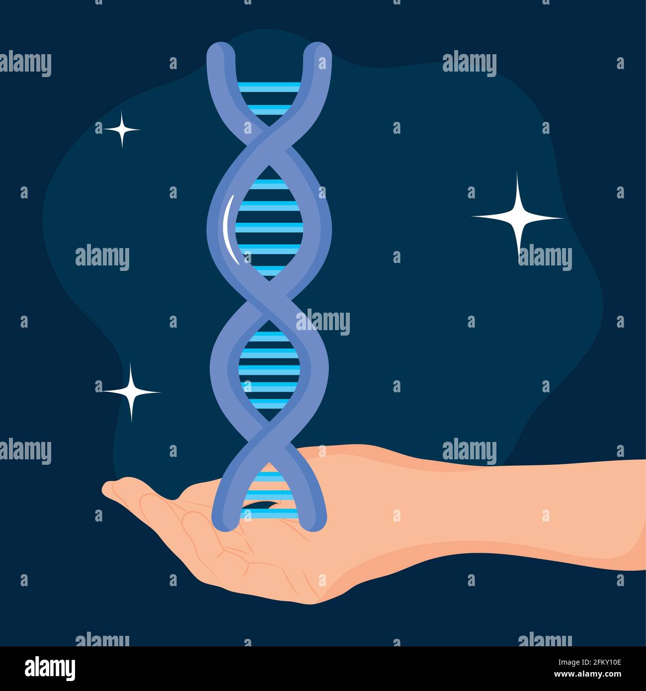 hand holding a dna strand Stock Vector Image & Art - Alamy