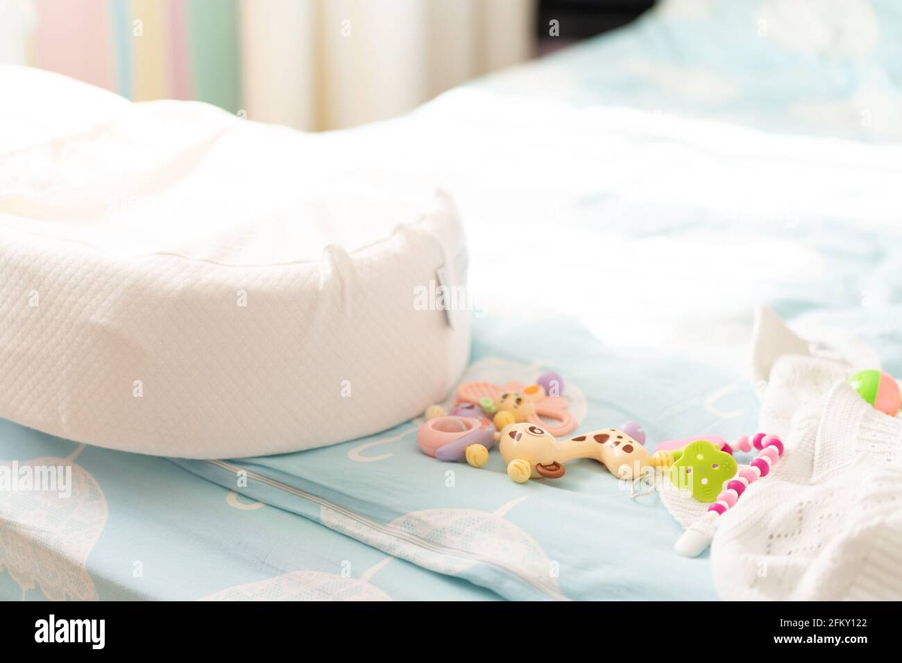 Child adoption and In Vitro Fertilization IVF . Empty cozy baby cot ...