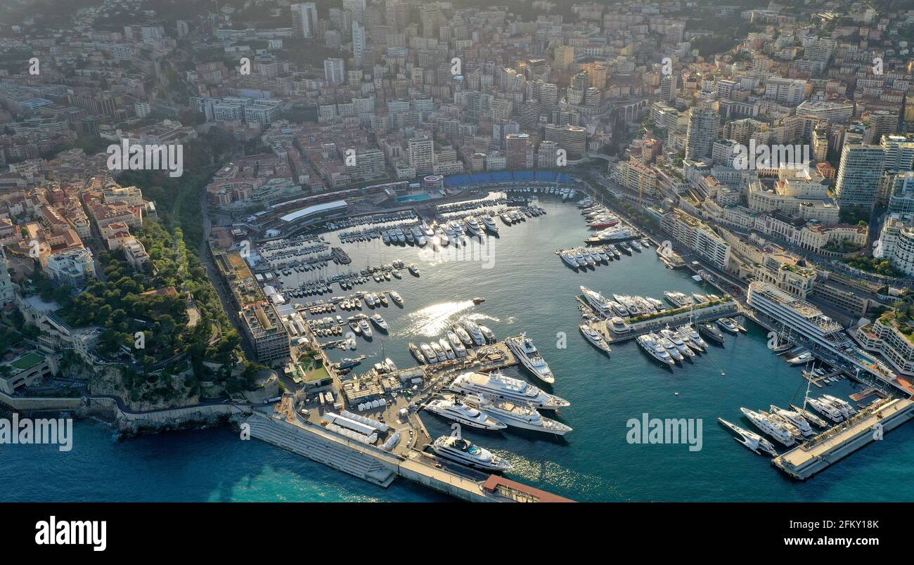 Aerial view of Monaco harbour 2021 Monte Carlo Stock Photo - Alamy