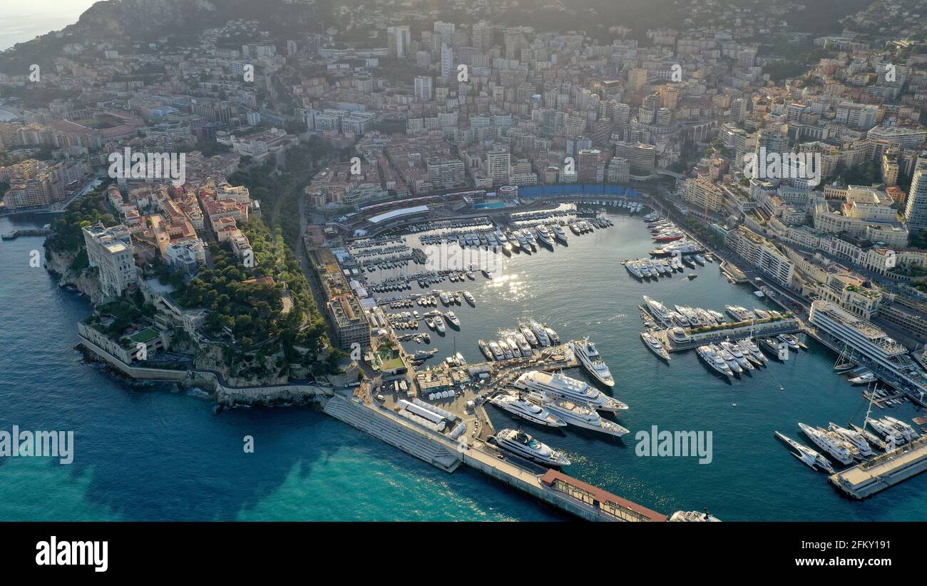 Aerial view of Monaco harbour 2021 Monte Carlo Stock Photo - Alamy