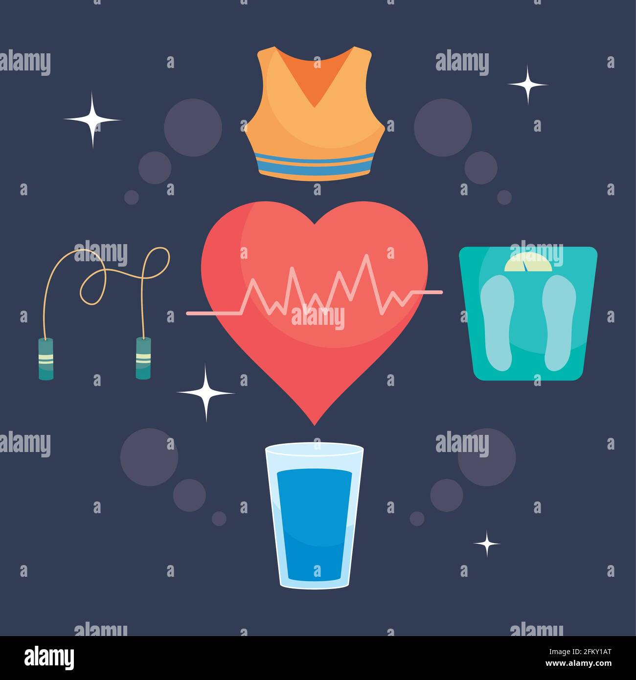 cardio heart and fitness icons Stock Vector Image & Art - Alamy