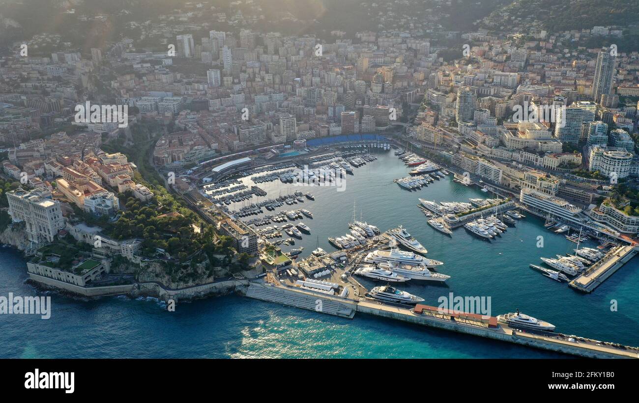 Aerial view of Monaco harbour 2021 Monte Carlo Stock Photo - Alamy
