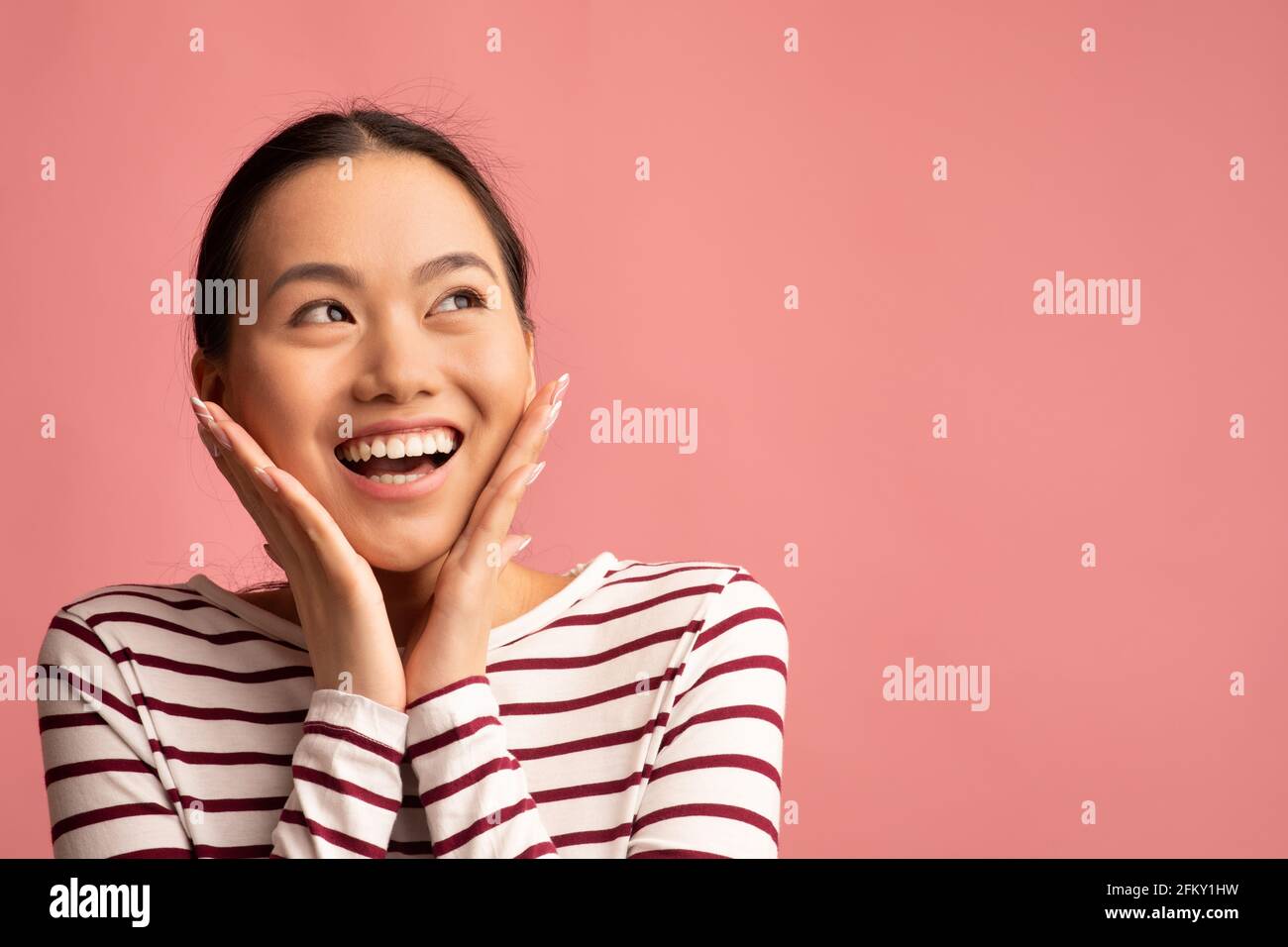 Excited woman face hi-res stock photography and images - Alamy