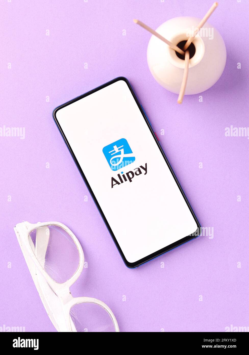 Assam, india - May 04, 2021 : Alipay logo on phone screen stock image ...