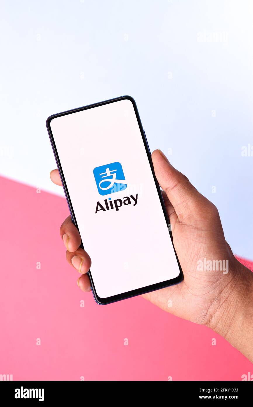 Assam, india - May 04, 2021 : Alipay logo on phone screen stock image ...