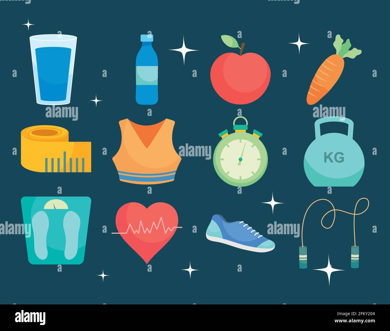 fitness and exercise icon collection Stock Vector Image & Art - Alamy
