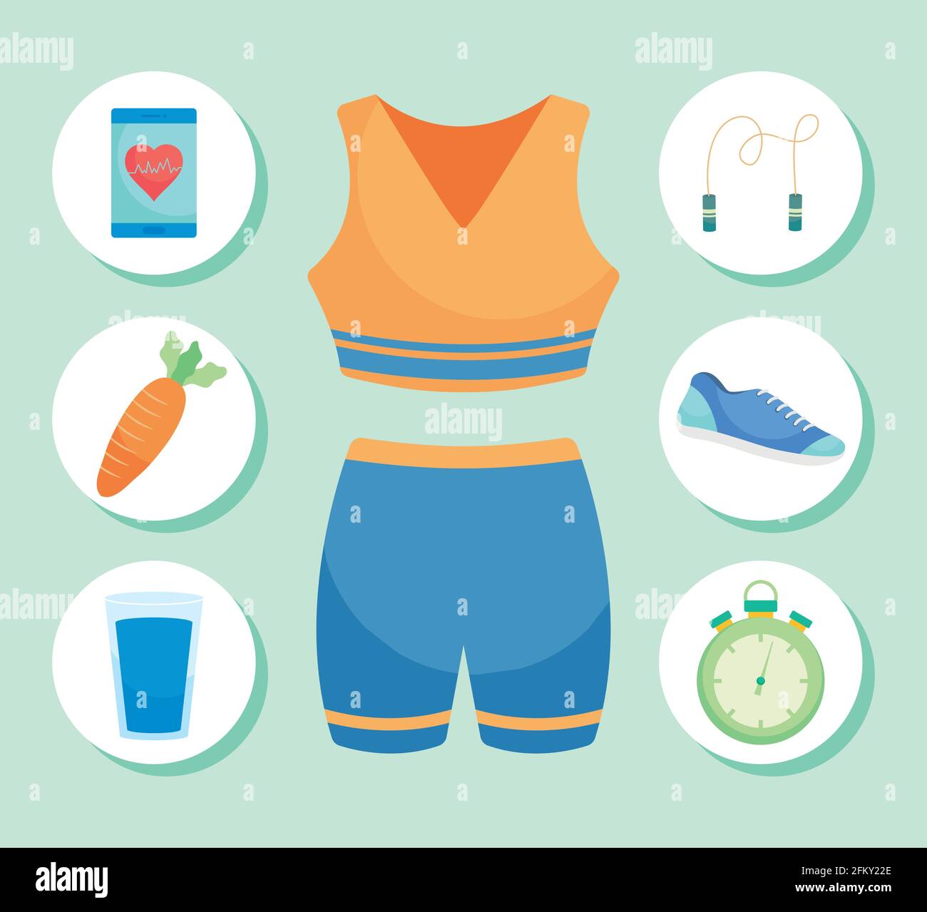 gym clothes and fitness set Stock Vector Image & Art - Alamy