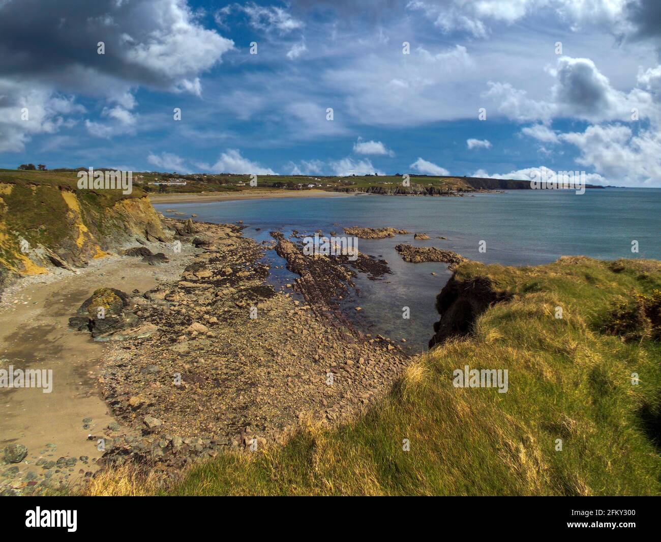 The beautiful shoreline of Copper Coast in County Waterford, Ireland ...