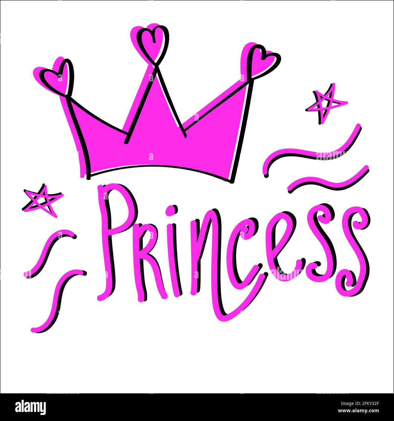 Above is the letter Princess pink with black. Cute and pretty vector ...