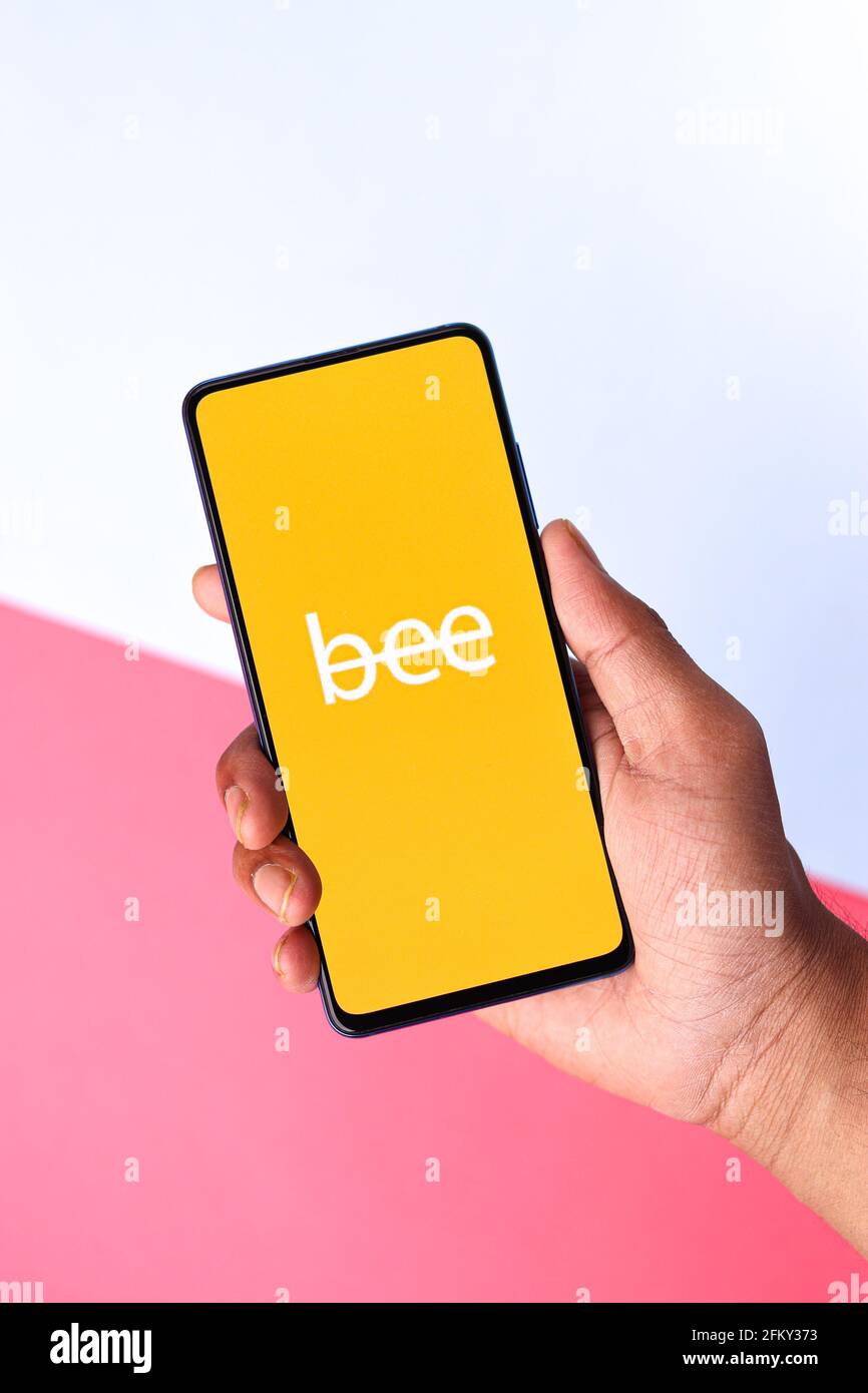 Assam, india - May 04, 2021 : Bee network logo on phone screen stock ...