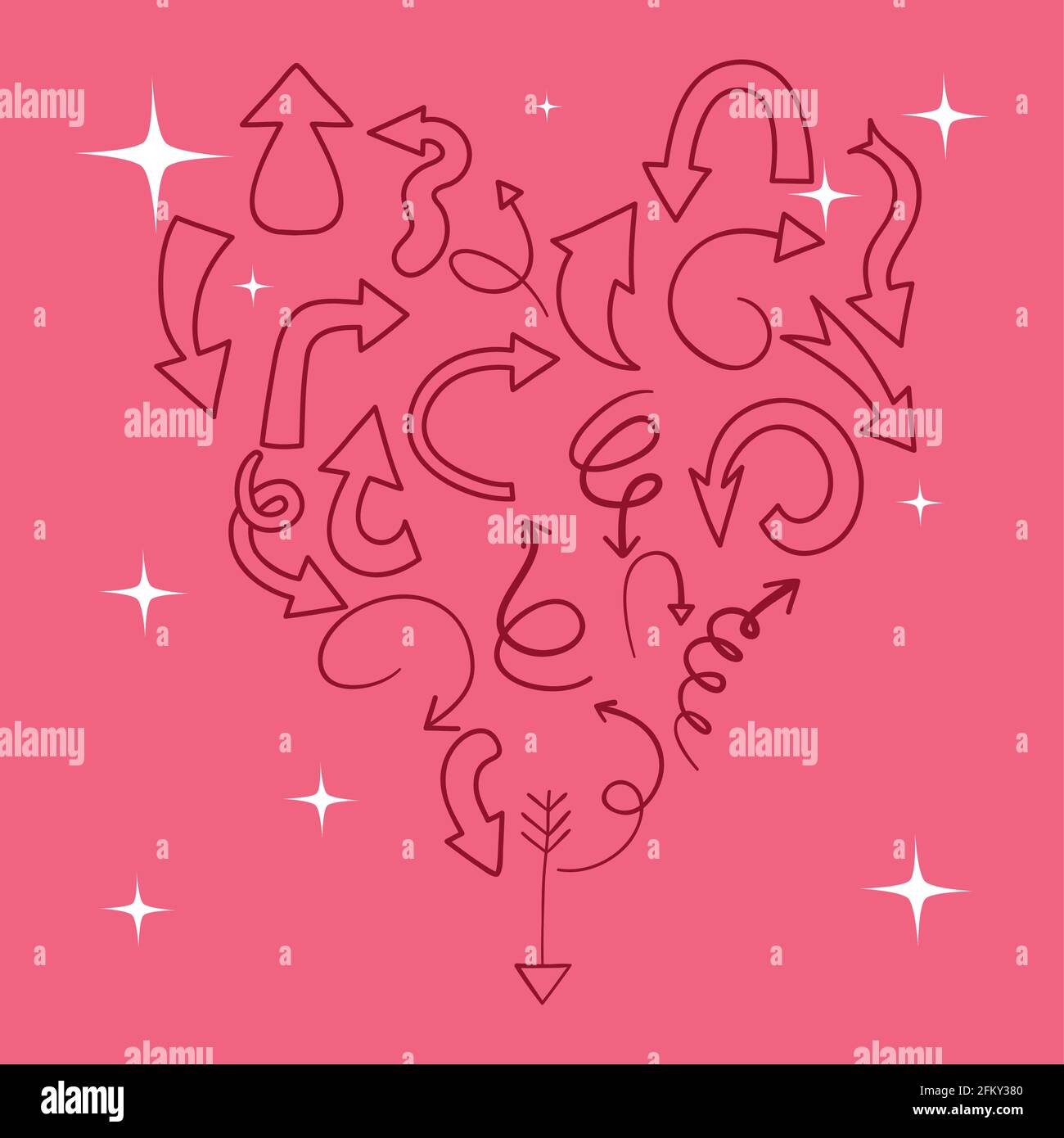 arrows in heart shape design Stock Vector Image & Art - Alamy