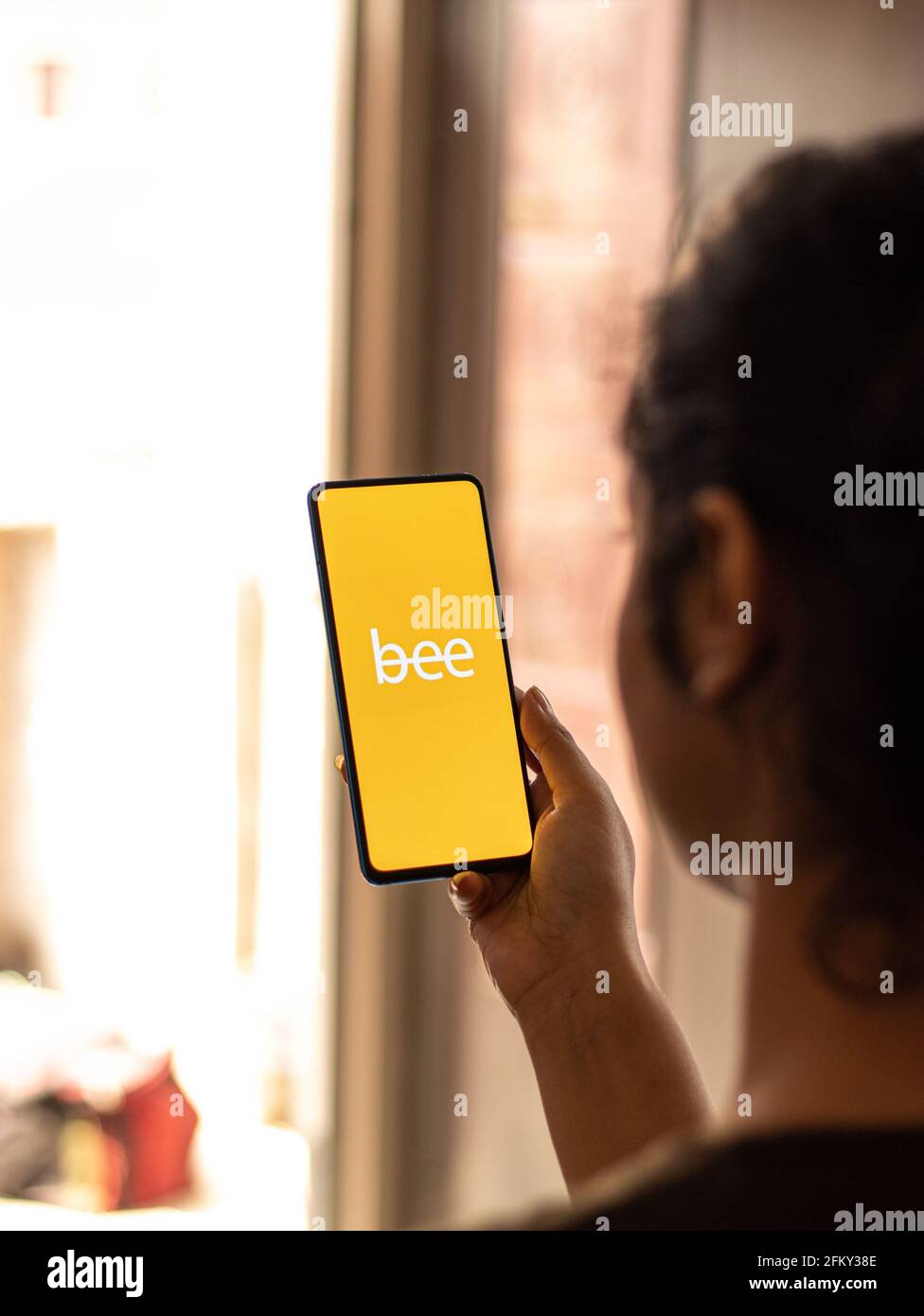 Assam, india - May 04, 2021 : Bee network logo on phone screen stock ...