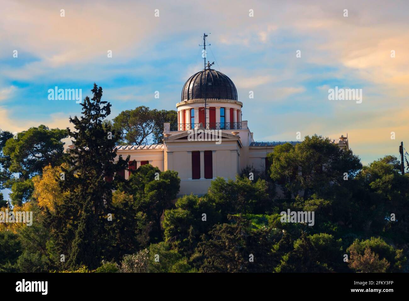The National Observatory of Athens city, Greece on top of the Nymphs ...