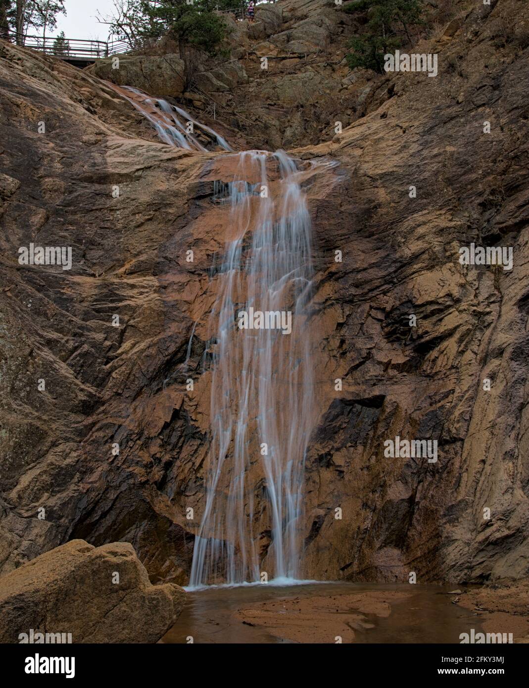 Seven Falls Colorado Springs slow motion water fall cascading down rock ...