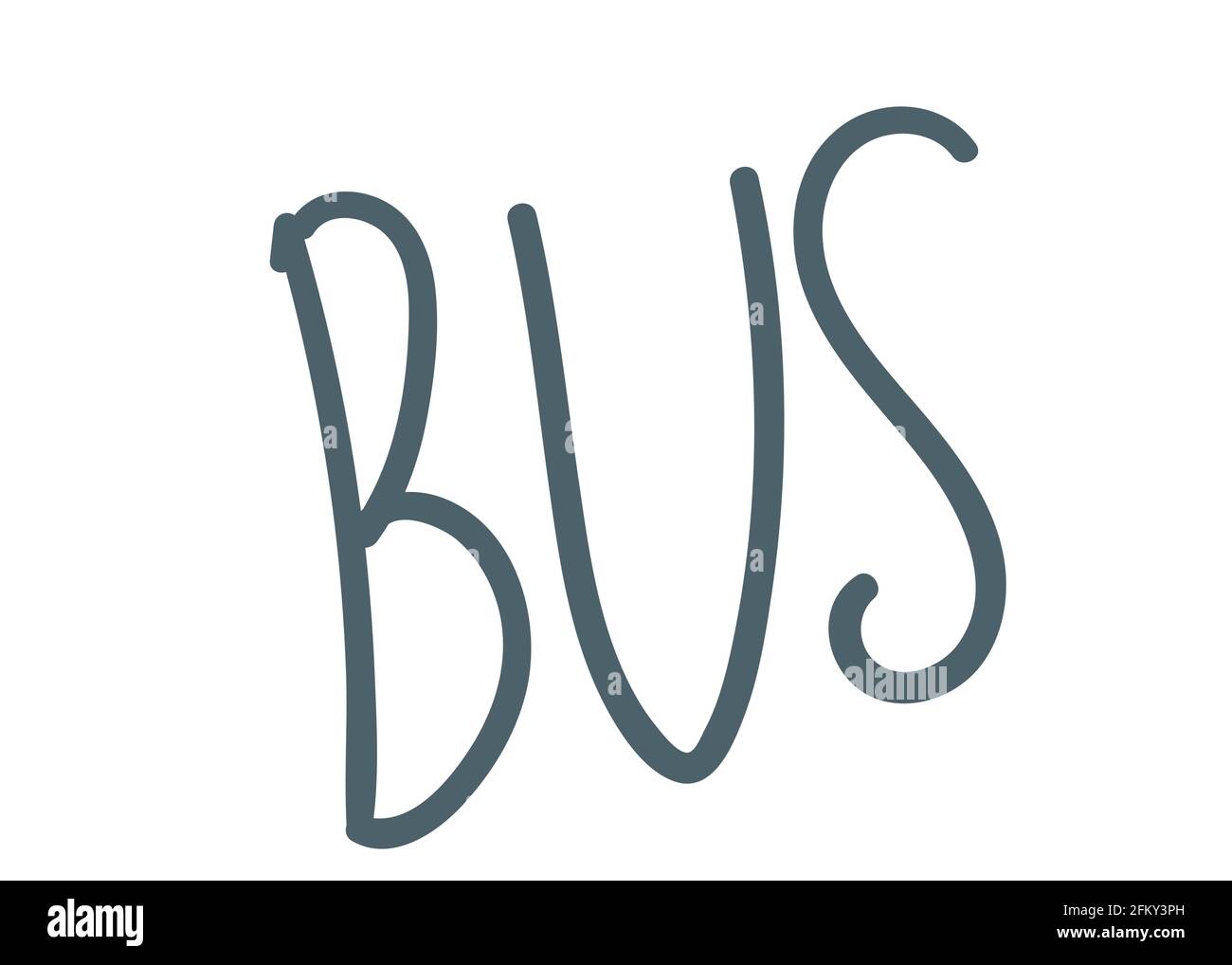lettering bus. hand drawing. vector illustration. hand lettering Stock ...