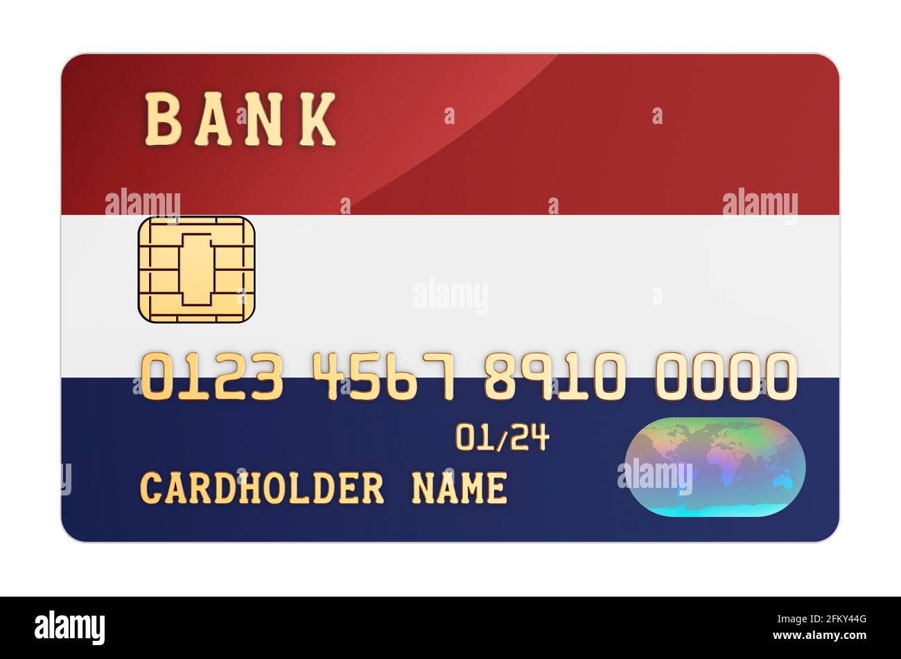 Bank credit card featuring The Netherlands flag. National banking ...