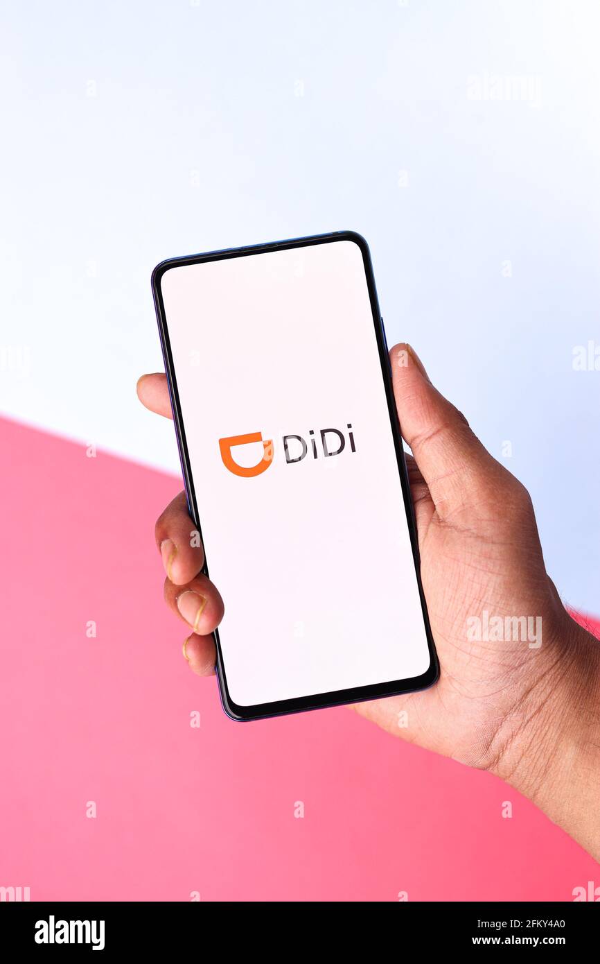 Assam, india - May 04, 2021 : DiDi logo on phone screen stock image ...