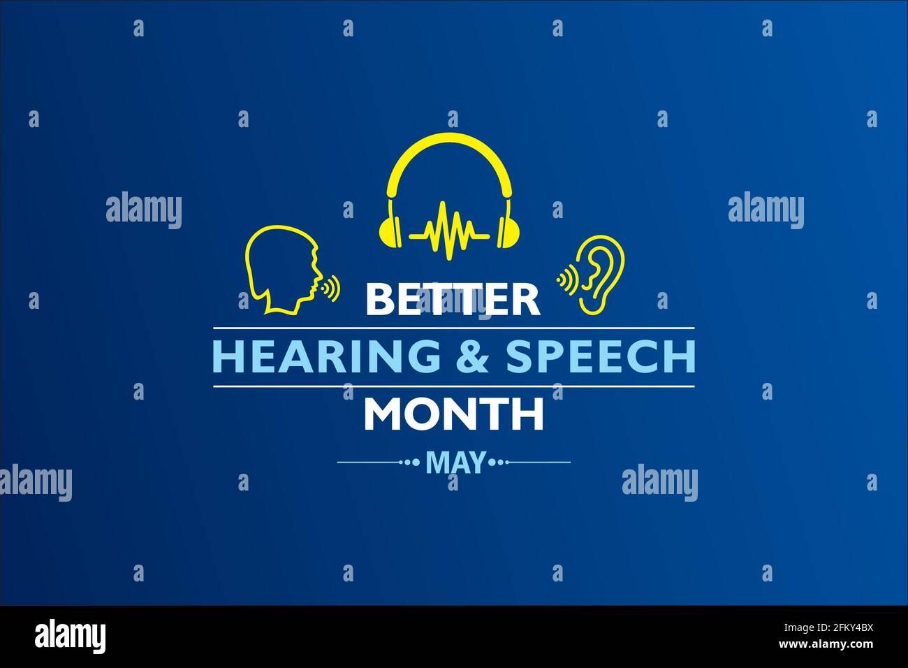 Vector Illustration of Better Hearing and Speech Month observed in May ...