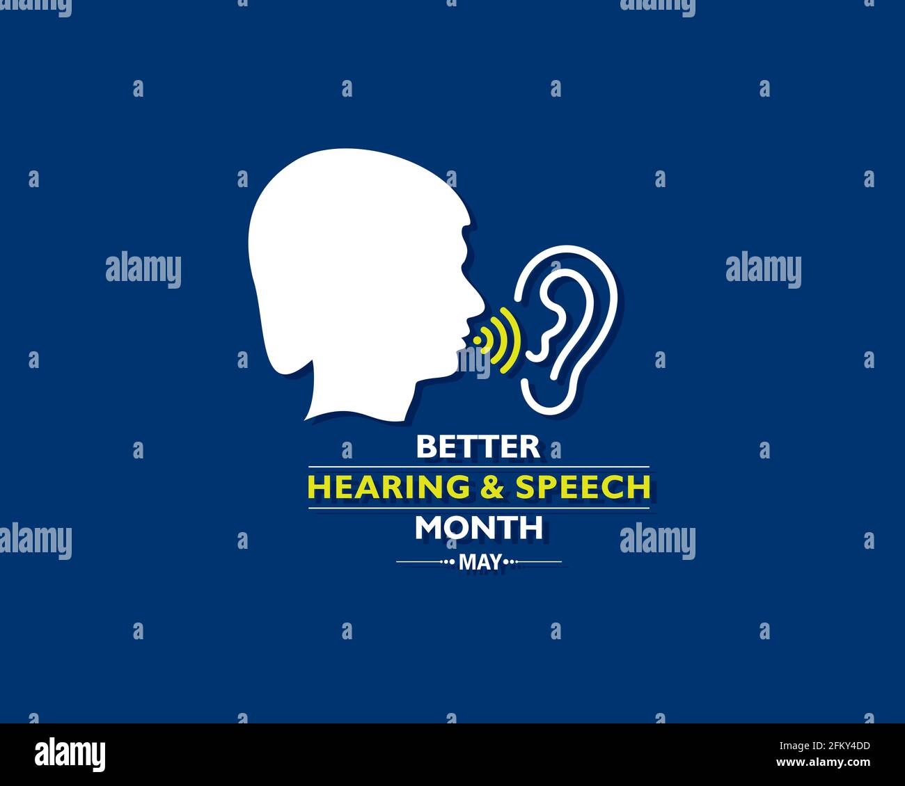 Vector Illustration of Better Hearing and Speech Month observed in May ...