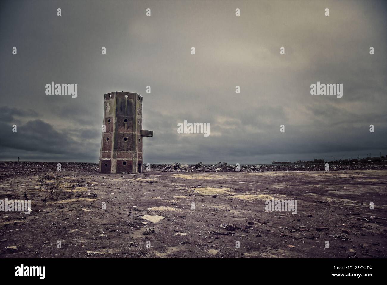 old construction of an abandoned tower Stock Photo - Alamy