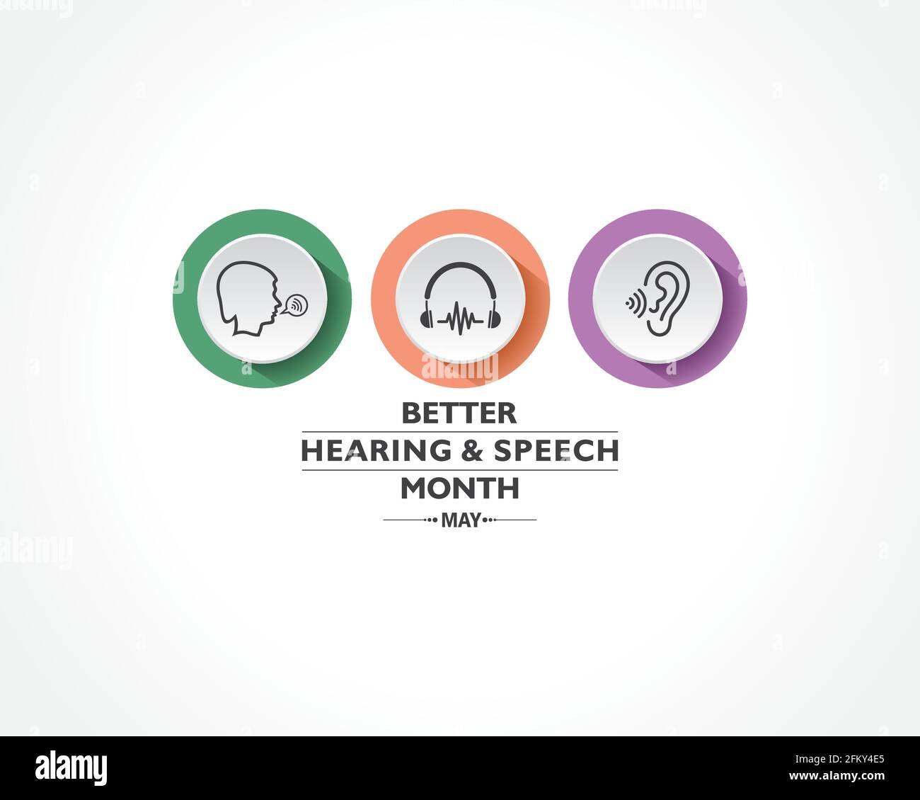 Vector Illustration of Better Hearing and Speech Month observed in May ...