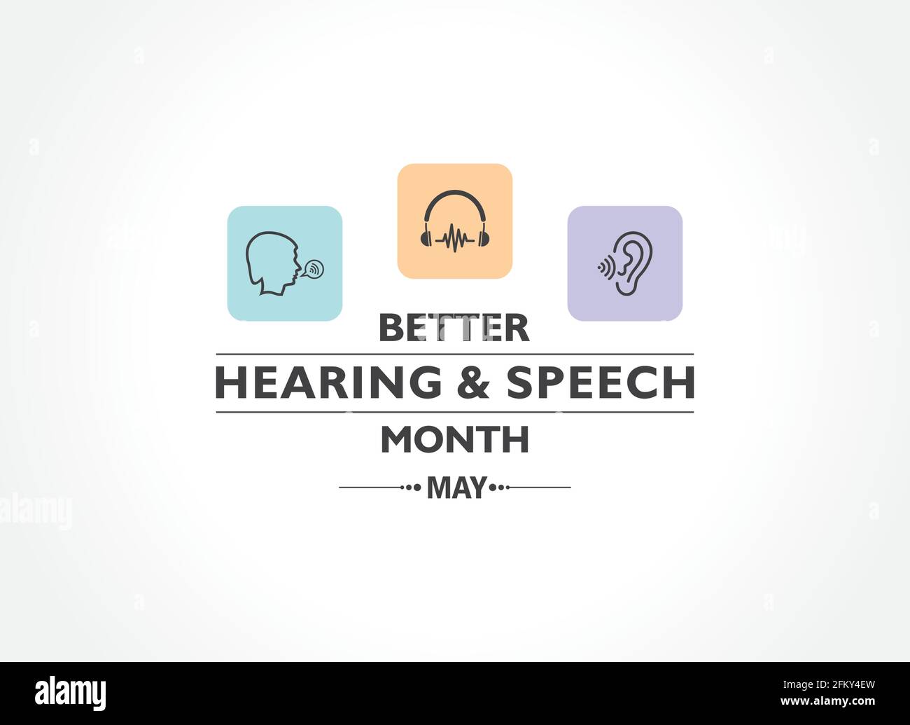 Vector Illustration of Better Hearing and Speech Month observed in May ...