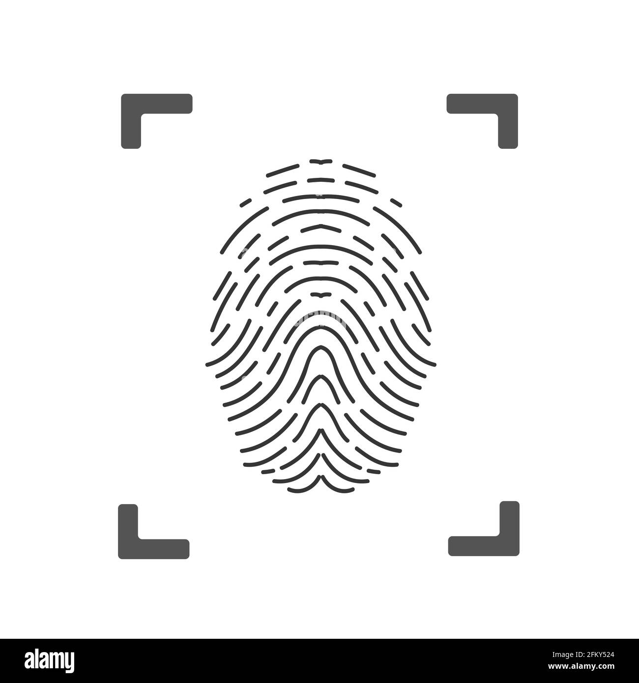 Fingerprint scanning icon for apps with security unlock stock vector ...
