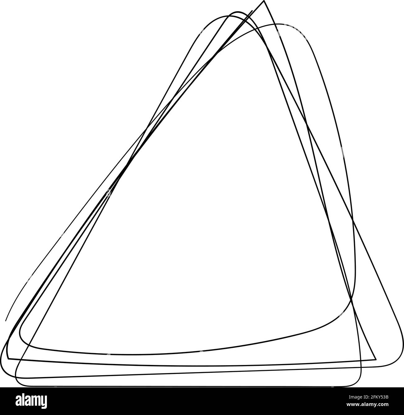 hand drawn scribble triangle. abstract triangular frame in doddles ...