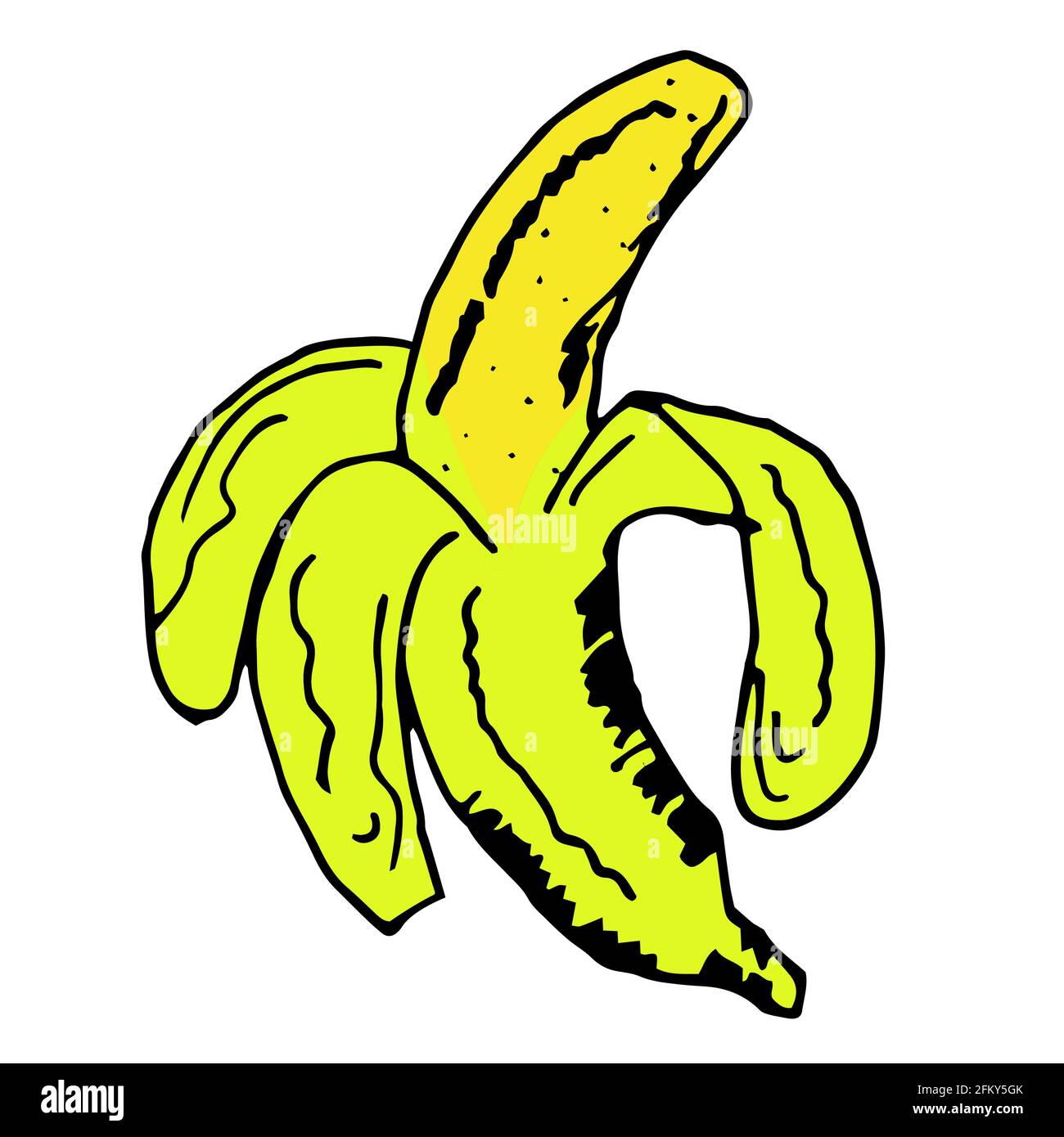 Bright and juicy banana illustration, on a white background Stock ...