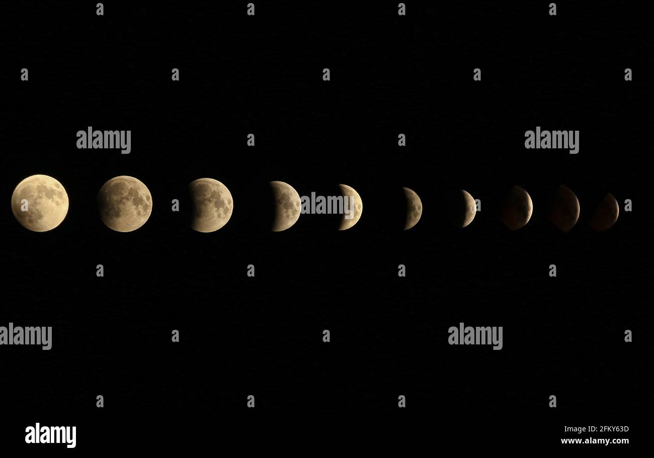Close up view of a lunar eclipse Stock Photo - Alamy