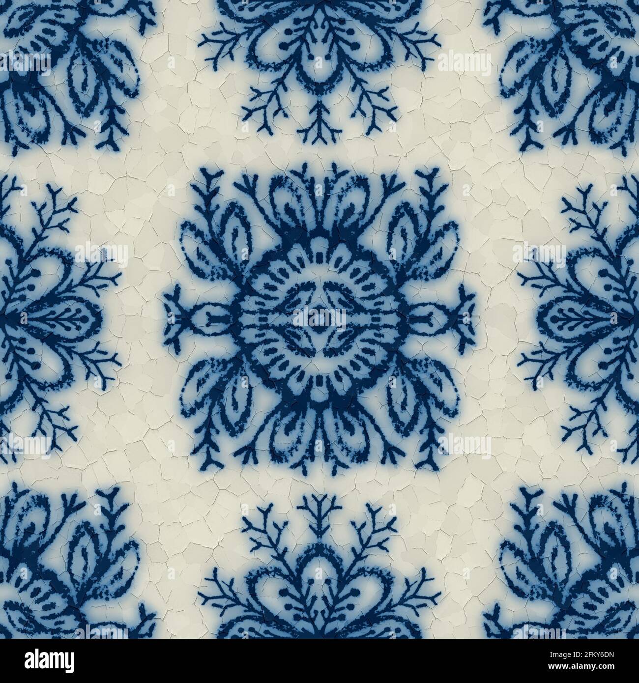 Seamless cracked blue and white ceramic design Stock Photo - Alamy