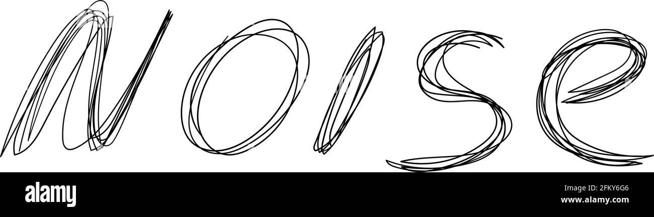 inscription noise hand drawn scribble style. text word in doddles style ...