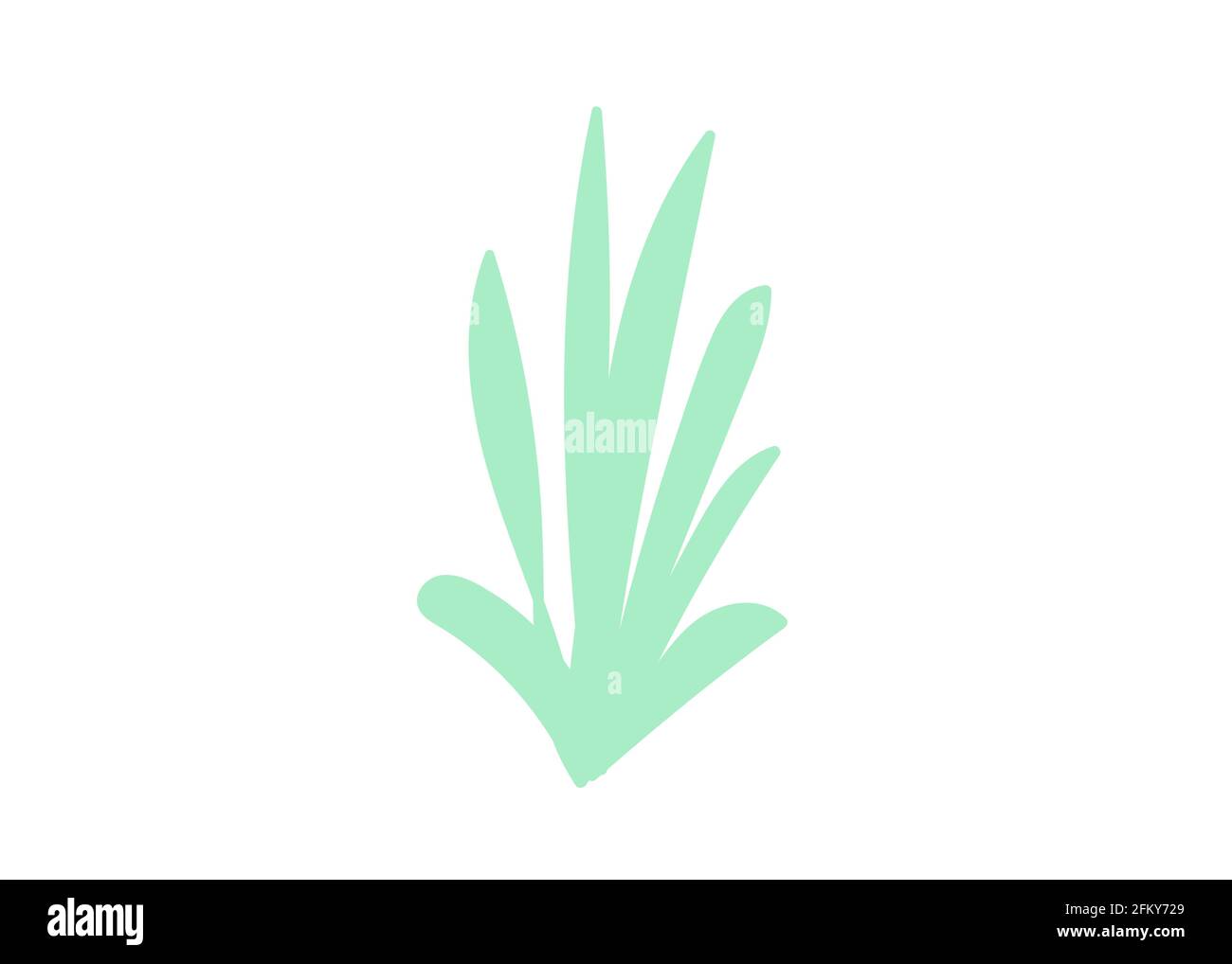 green bush. hand drawing cartoon flat style. vector illustration ...