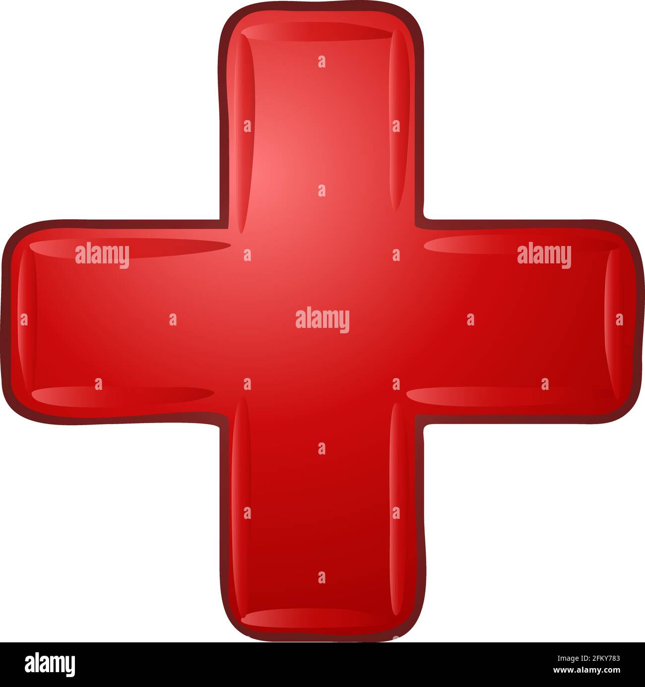 Red bright plus. Volumetric mathematical symbol. Vector illustration ...