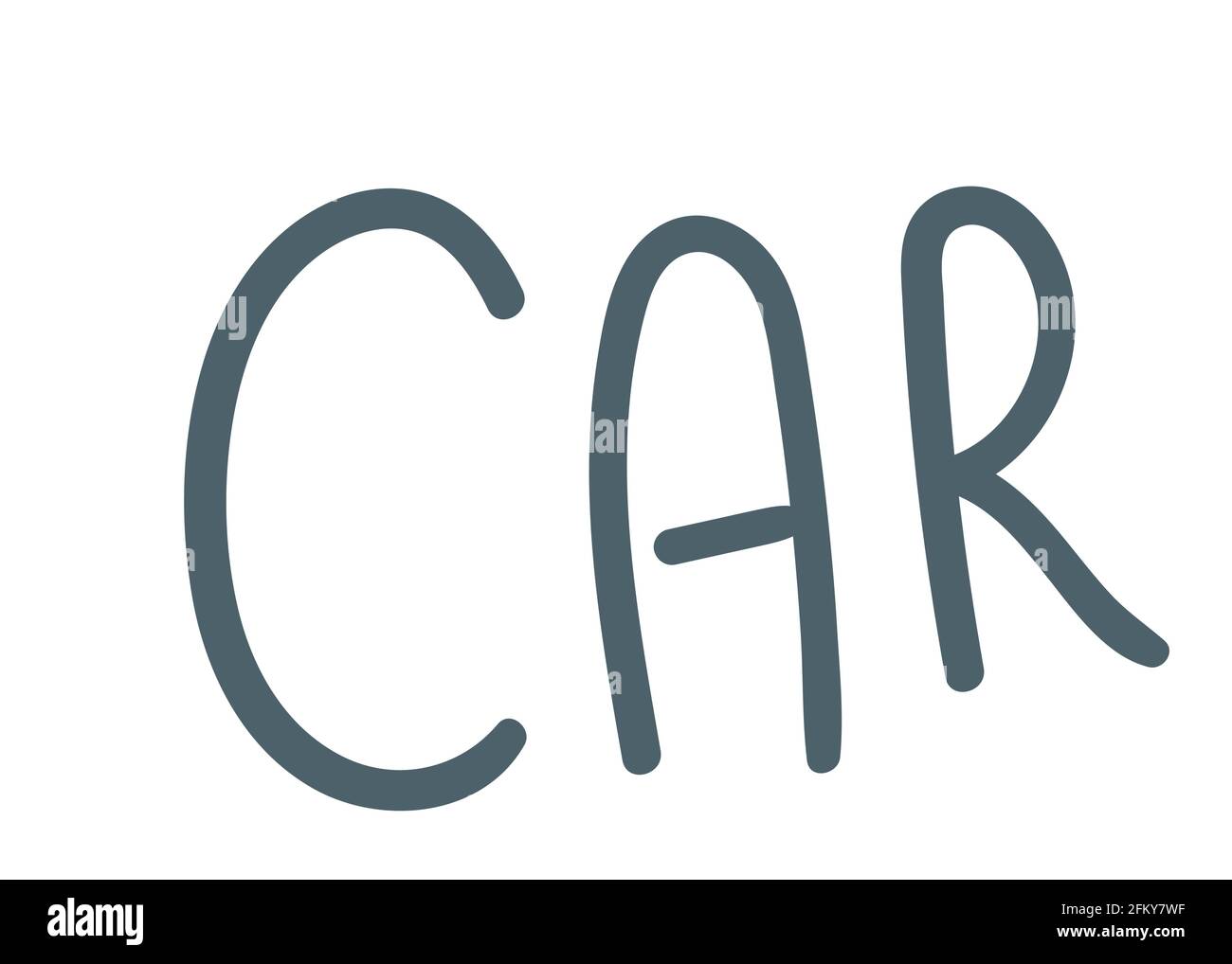 inscription car handwritten text inscription. Modern hand drawing ...