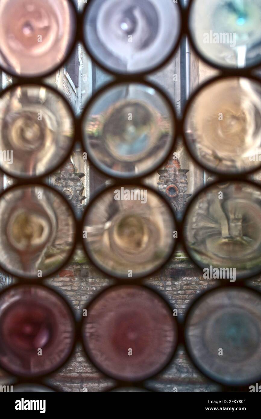 Typical ancient Venetian colored windows Stock Photo - Alamy