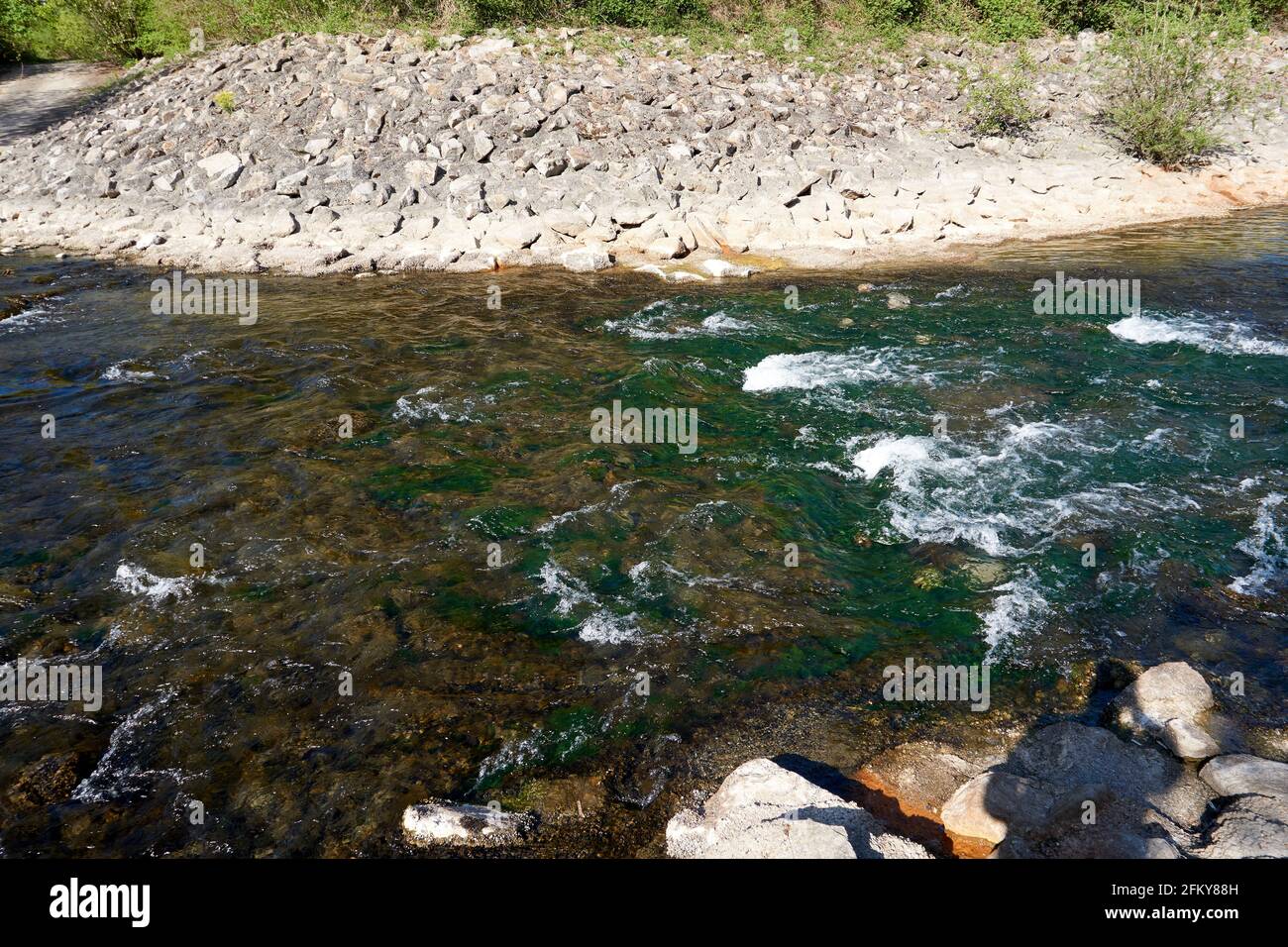 Beautiful view of the river with rocky coast Stock Photo - Alamy