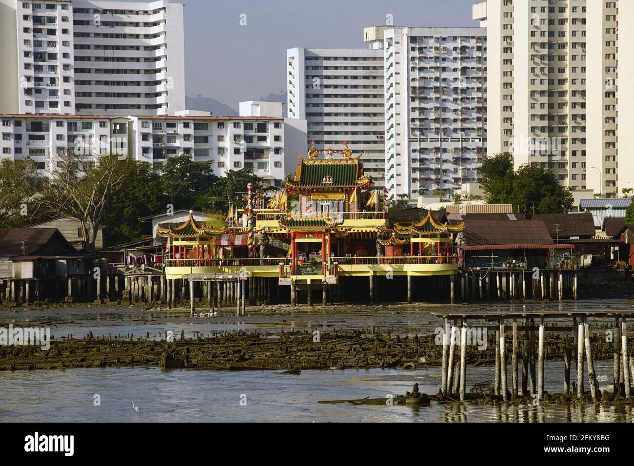 temple on a pier of Georgetown, Malaysia Stock Photo - Alamy