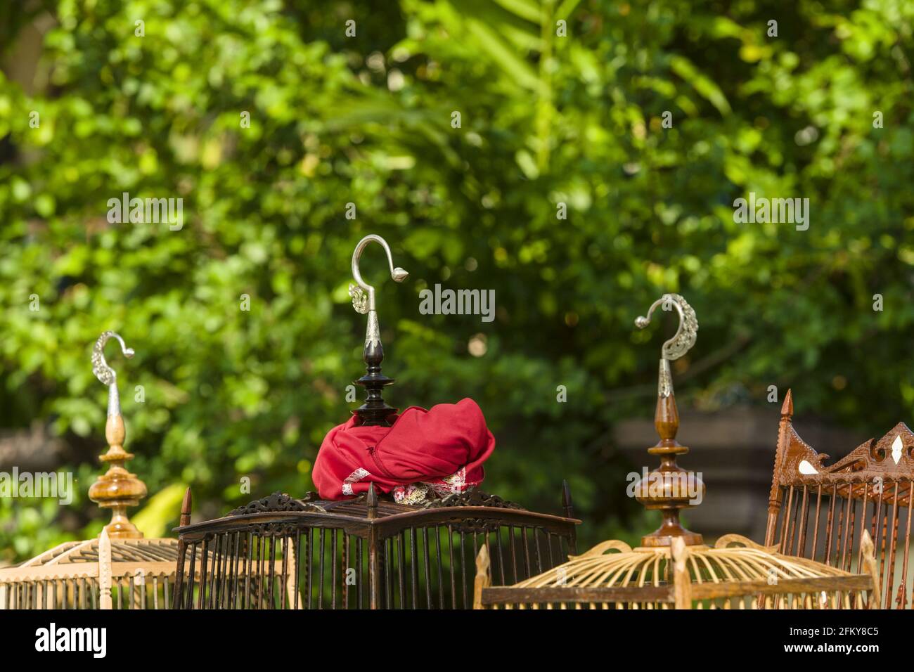 whistling bird cage during a competition in Kota Bharu in Malaysia ...